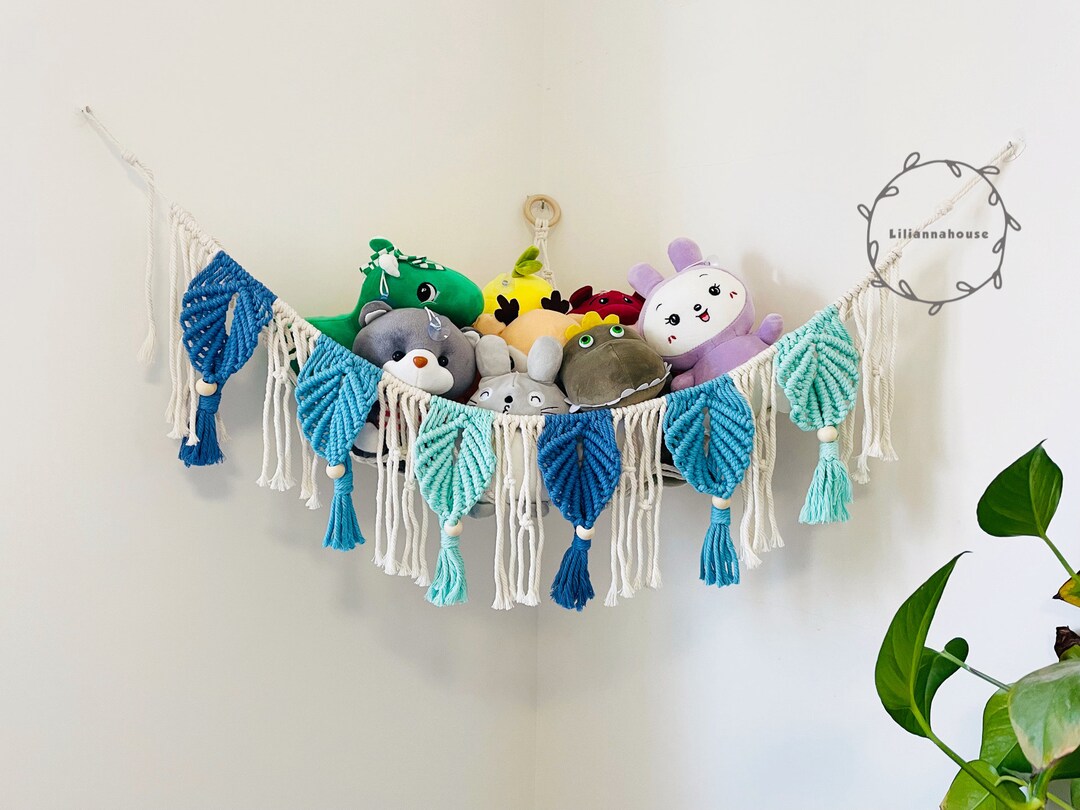 Macrame Toy Hamhock, Toy Oragnizer,macrame Corner Net, Kids Room ...