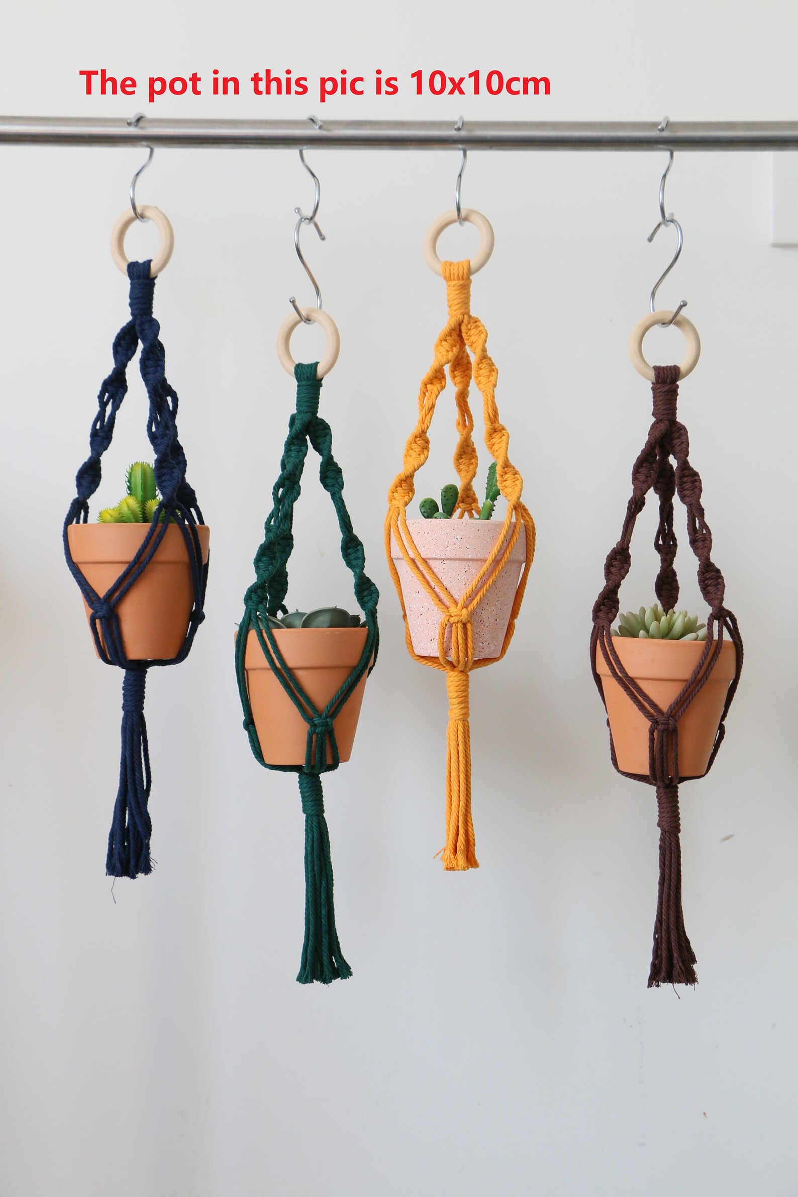 Small Macrame plant hanger short wall planter simple | Etsy