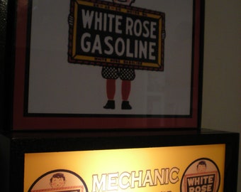 White Rose Gas Sign - Etsy