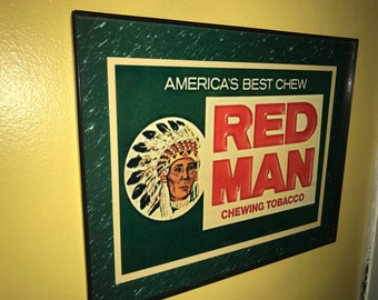 Red Man Tobacco Sign - Etsy