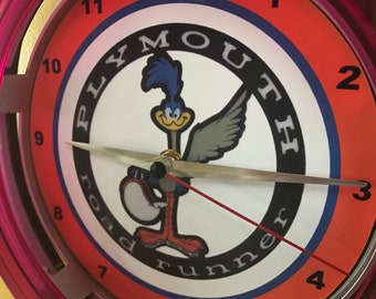 Neon Road Runner Clock - Etsy