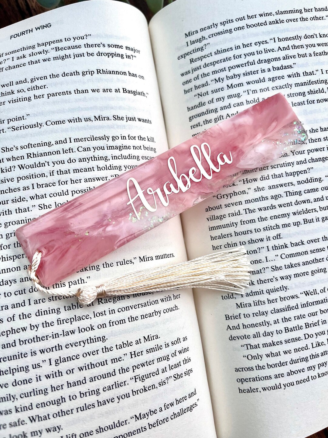 Pink Marbled Resin Bookmark Personalised Resin Bookmark Marble ...
