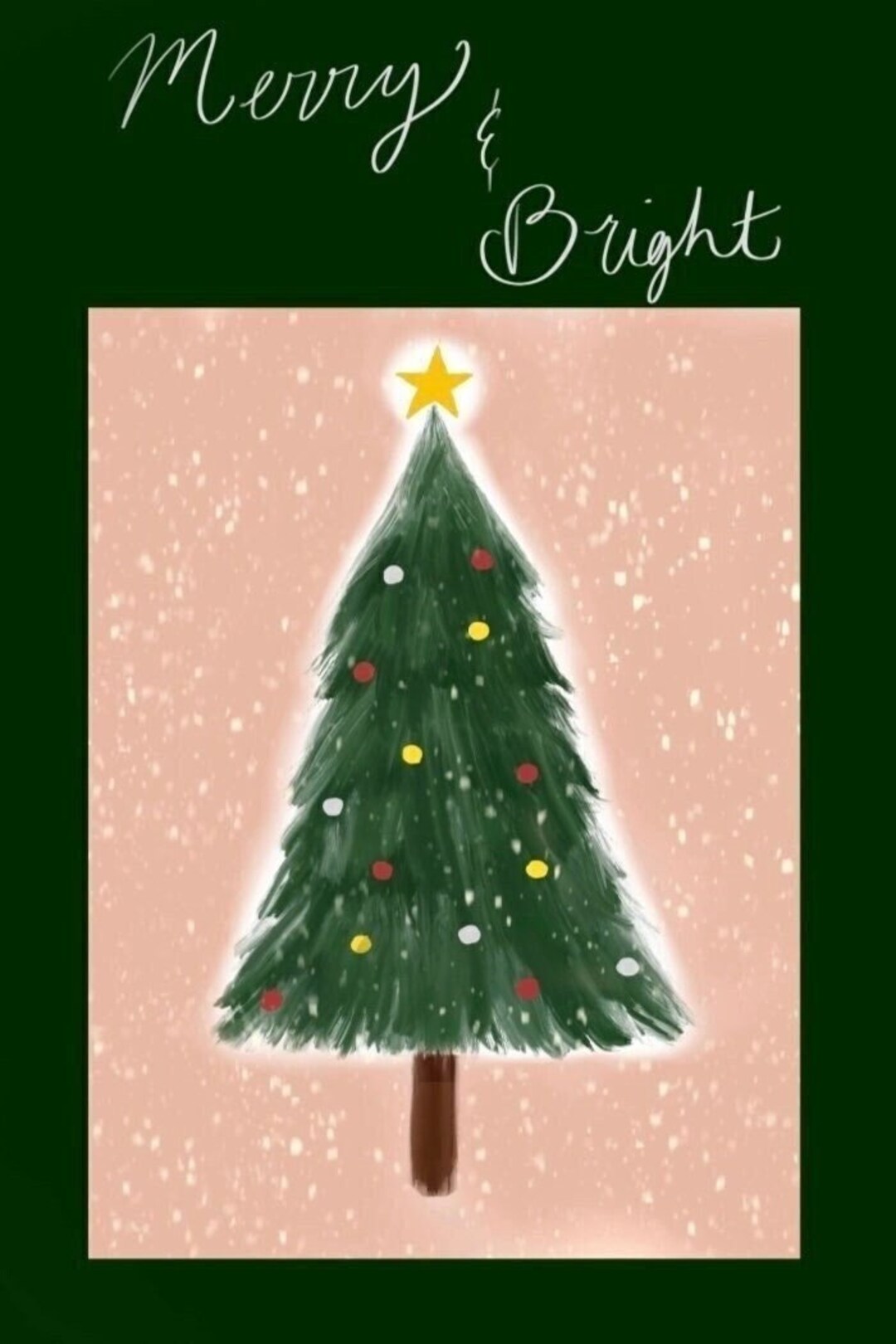 Holiday Card Merry & Bright Tree printable - Etsy