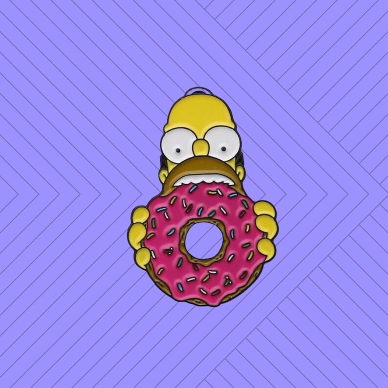 Homer Simpson Eating Donut Meme Pin / Collectable Fandom | Etsy