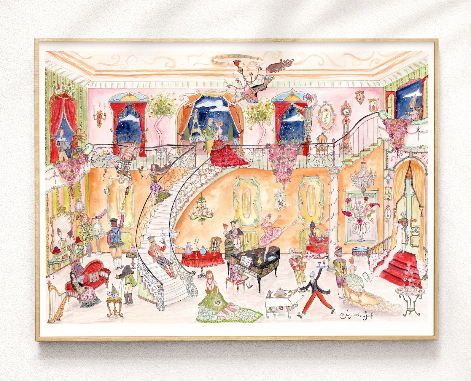 Costume Party Painting | Party Scene Art Print | Versaille Ball - Etsy