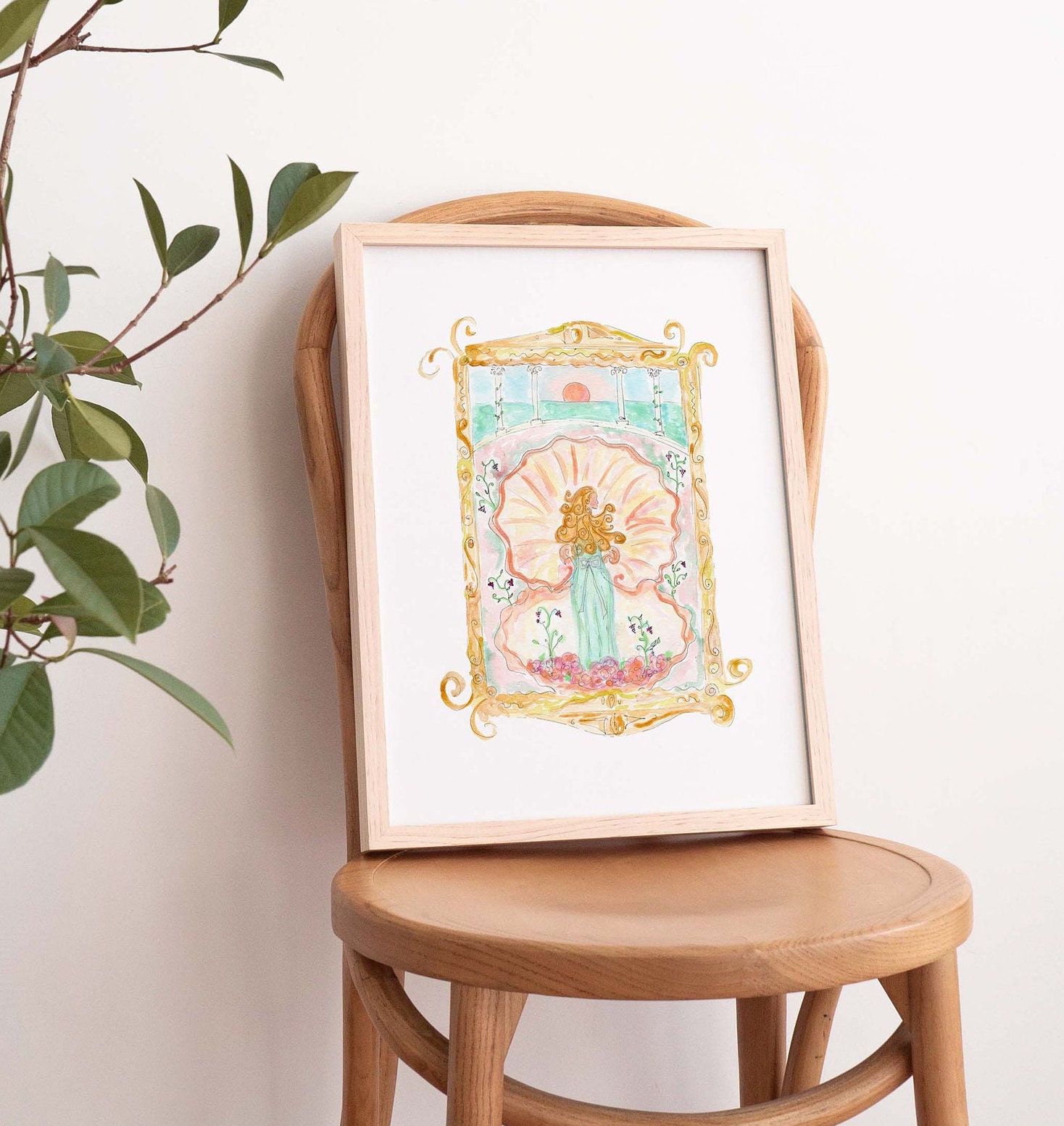 Goddess Venus Painting | Birth of Venus Art in Seashell With Sunrise ...