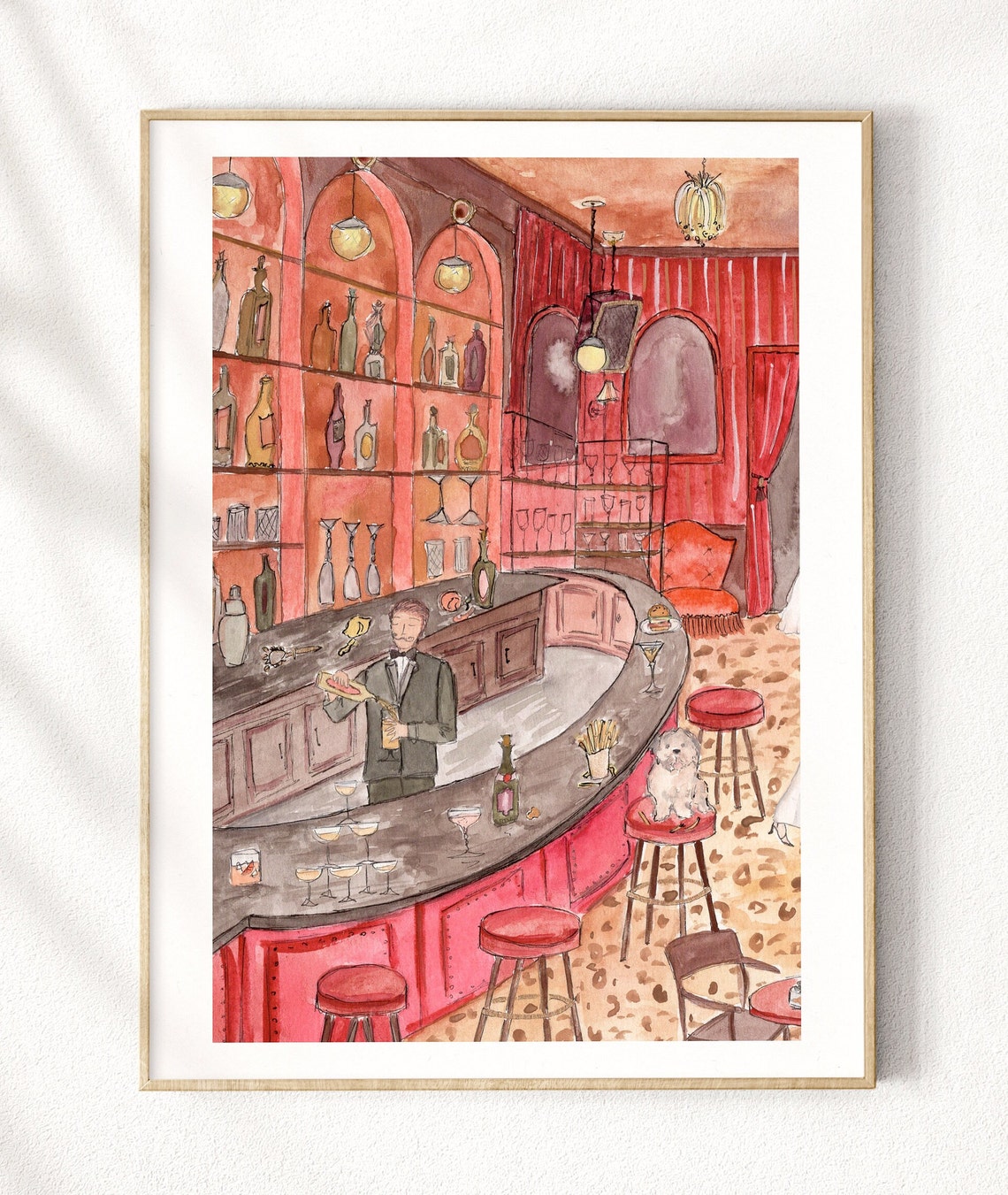 The Nines NYC | New York Bar Art | Cocktail Wall Art - Etsy