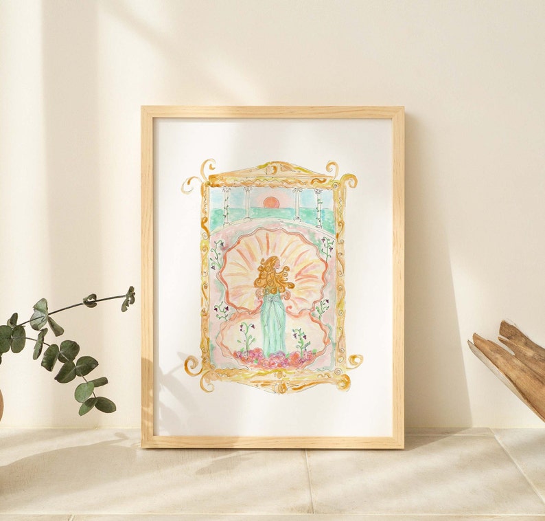 Goddess Venus Painting | Birth of Venus Art in Seashell With Sunrise ...