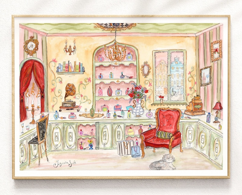 Perfume Shop Art | Perfumerie Print | Whimsical Perfume Store in Europe ...