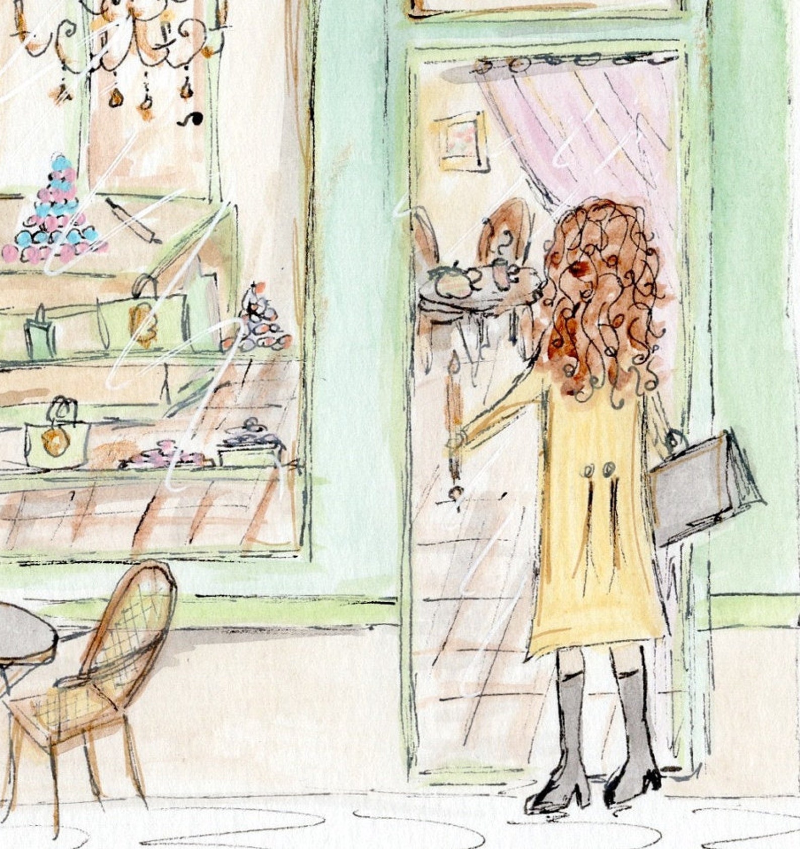 Ladurée Store Paris Painting | Laduree Macarons Wall Art Print and ...