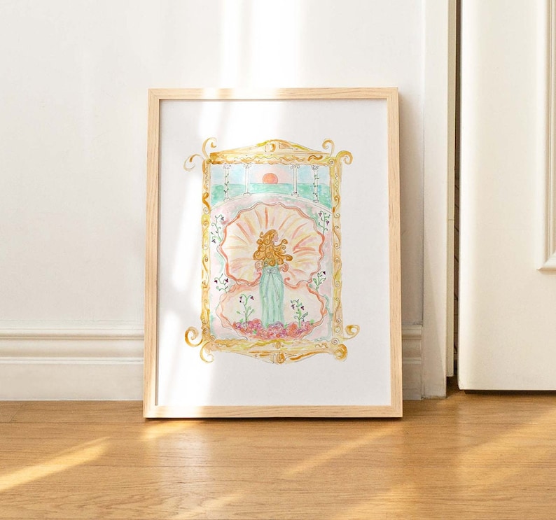Goddess Venus Painting | Birth of Venus Art in Seashell With Sunrise ...