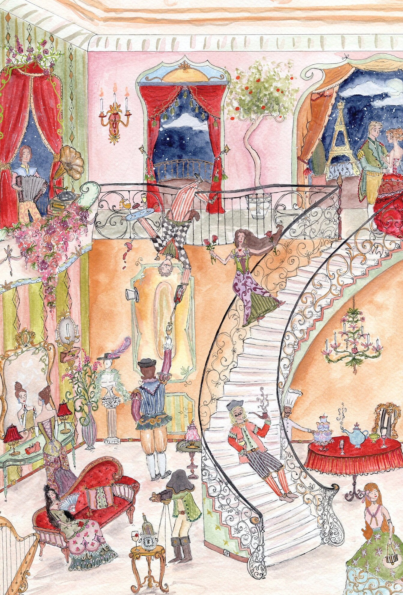 Costume Party Painting | Party Scene Art Print | Versaille Ball - Etsy