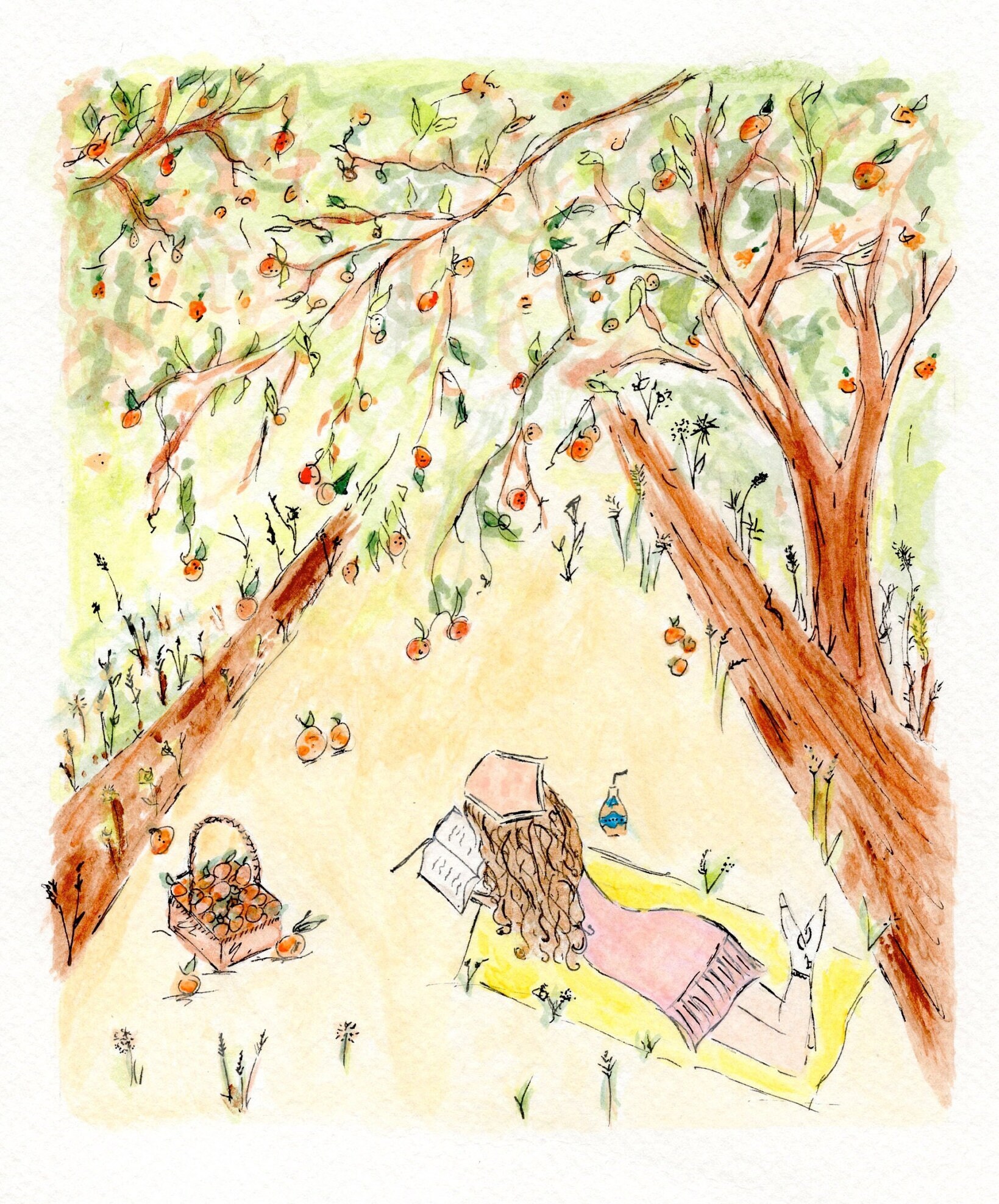 Reading Under the Orange Trees of Provence France / Painting for ...