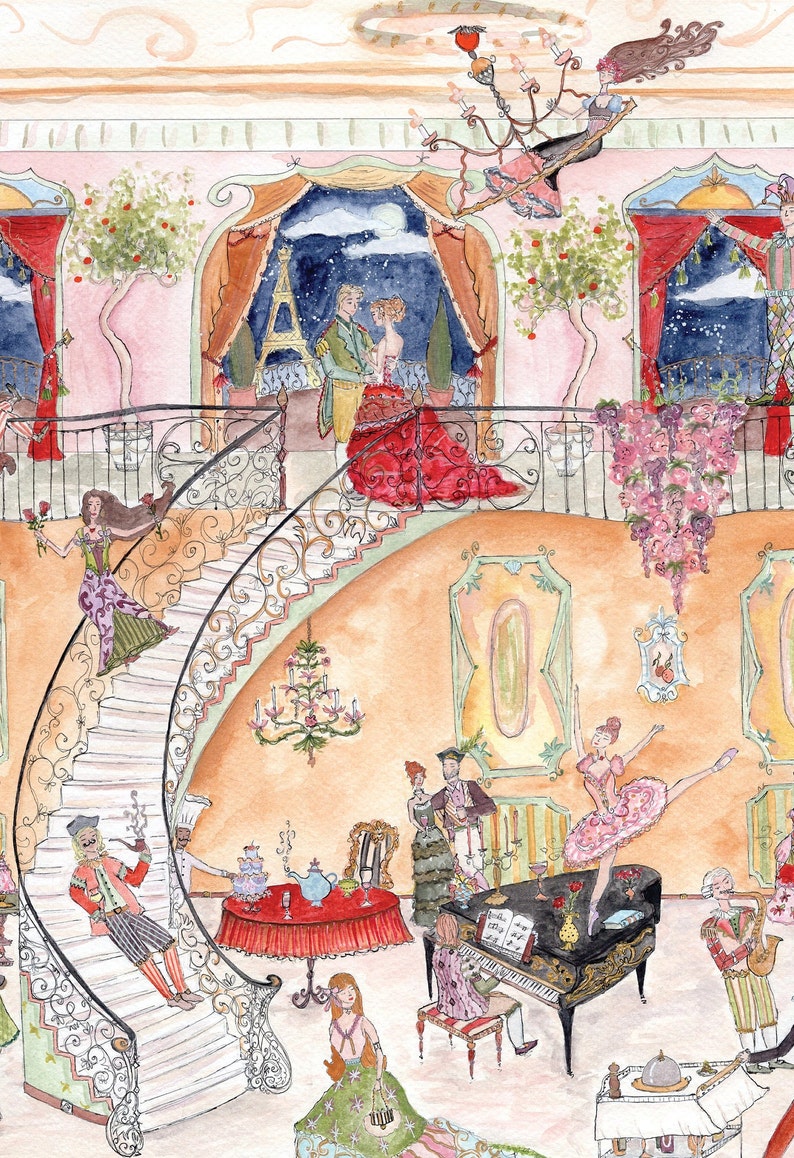 Costume Party Painting | Party Scene Art Print | Versaille Ball - Etsy