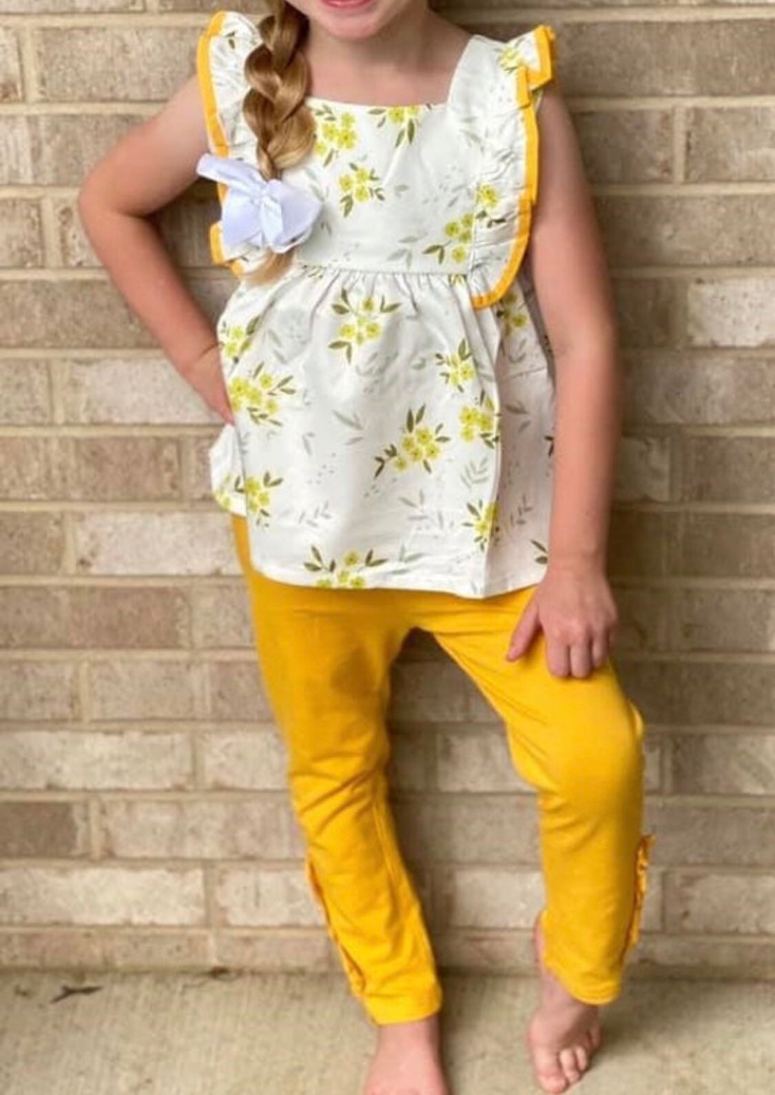 Two Piece Ruffle Floral Printed Dress & Pants for Toddler Girl - Etsy