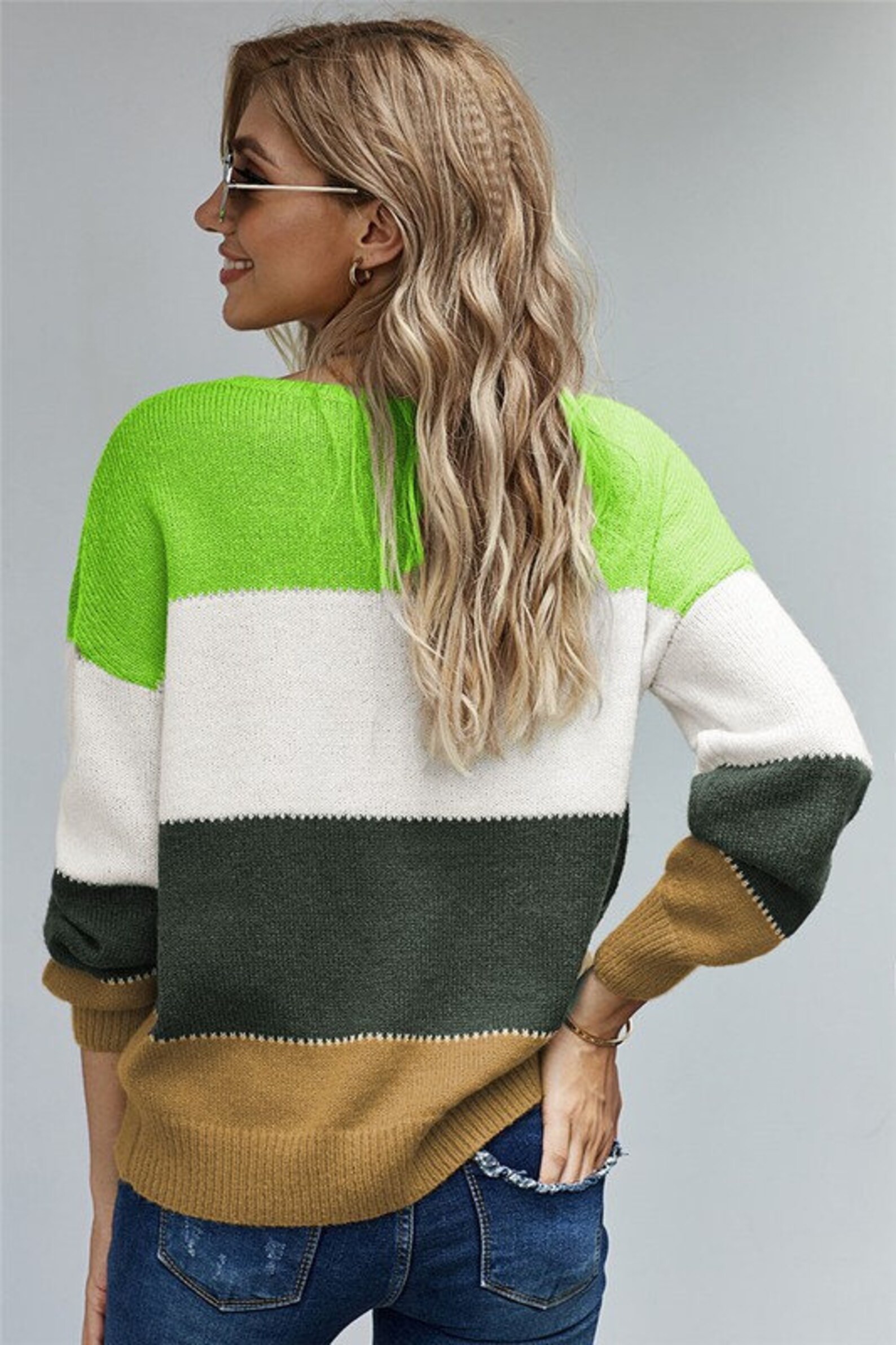 Pullover Colorblock Sweater - Etsy