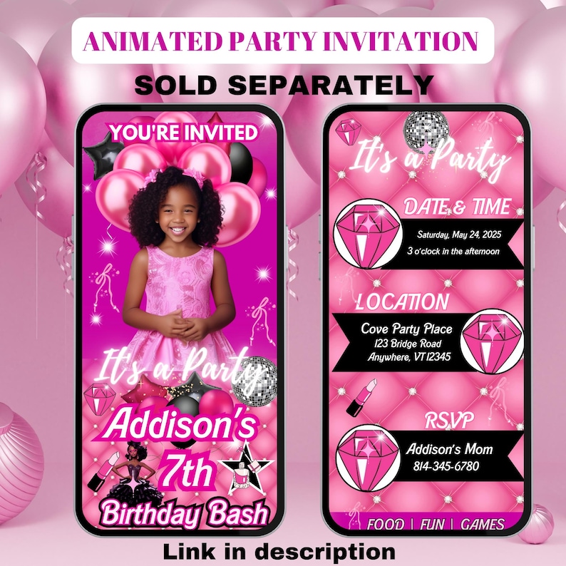 Editable Pink Gable Box Template | Birthday Party Favor (digital ...