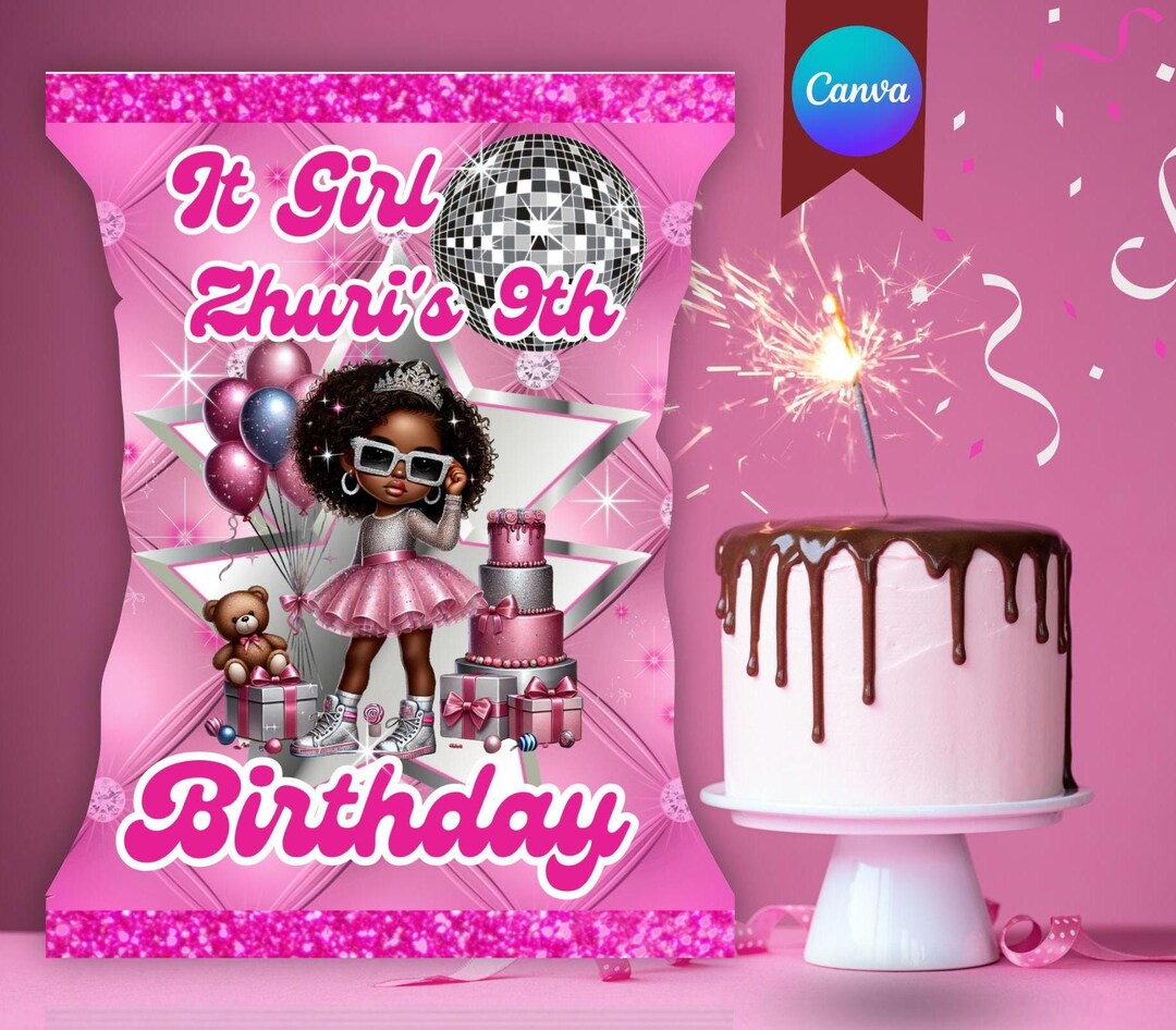 It Girl Chip Bag Template: Editable Teen Birthday Favor (canva, Instant ...