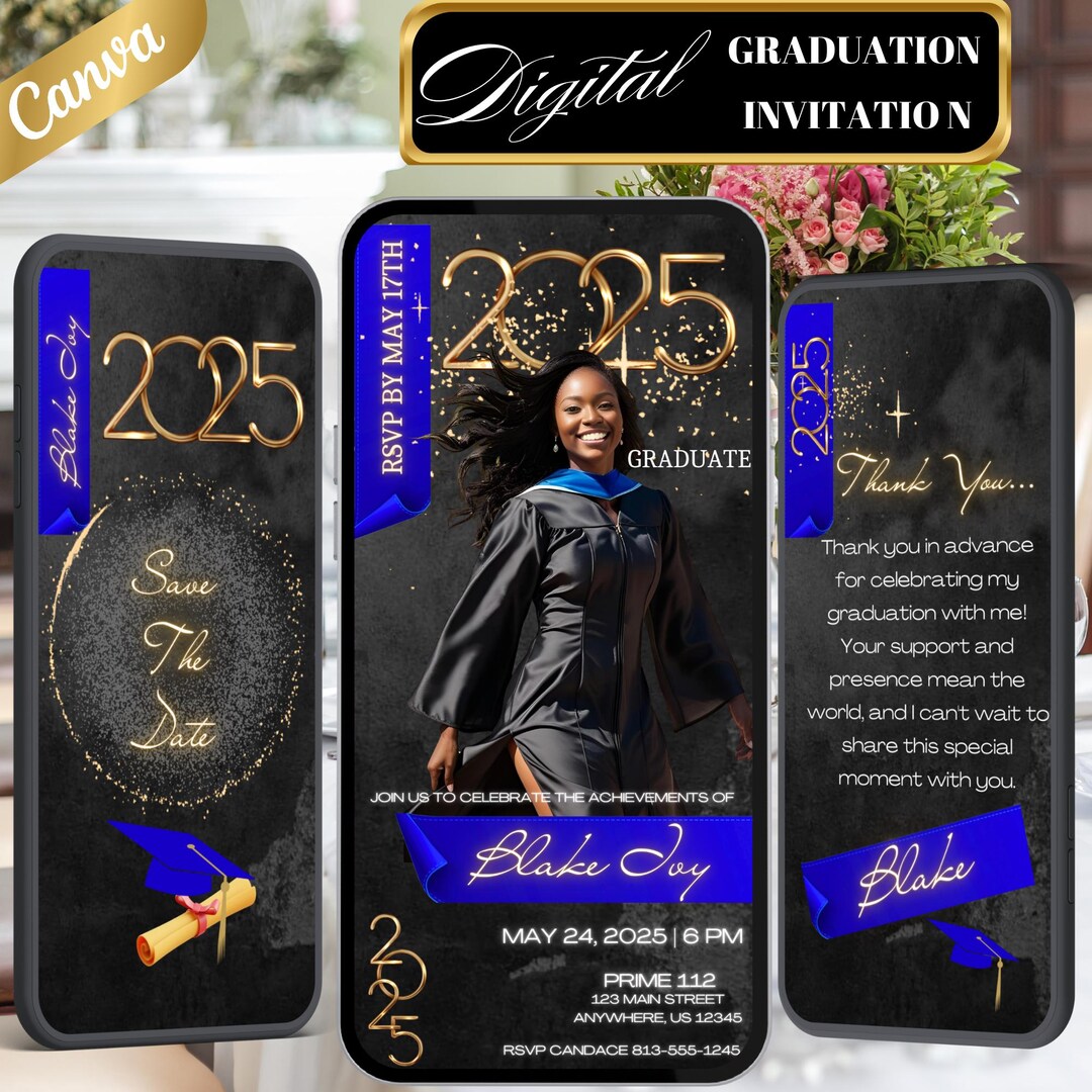 2025 Graduation Video Invite | She Did It | College Graduation ...