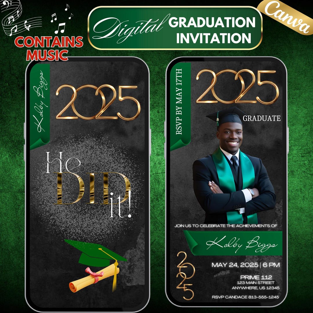 Male Graduation Party Video Invite 2025 | College & High School ...