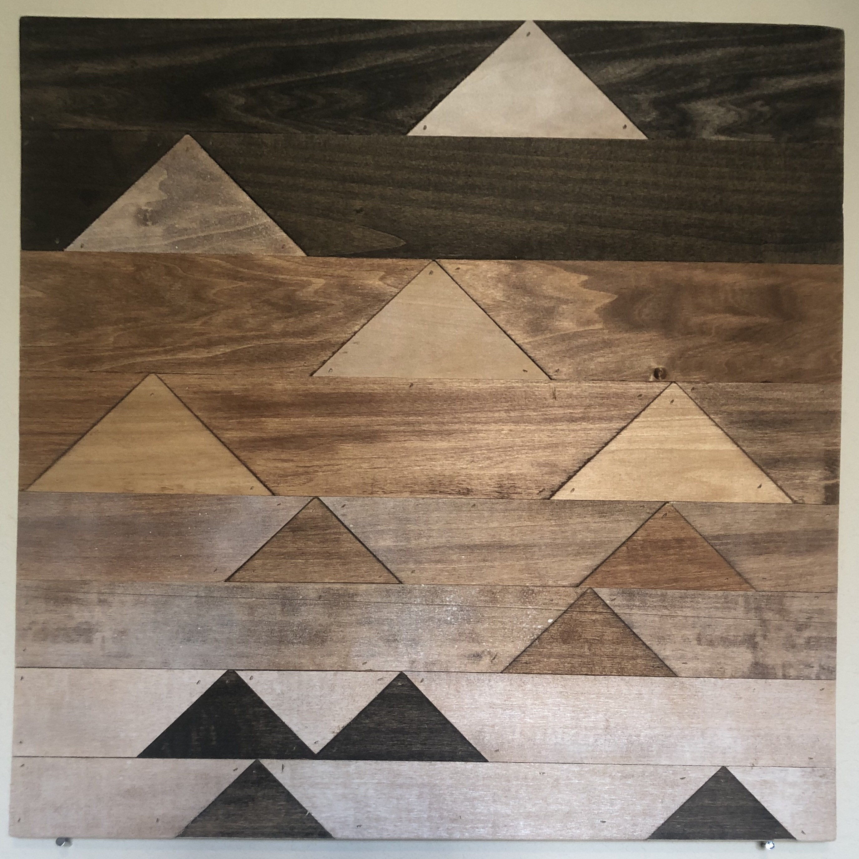 Wooden Mountain Wall Hanger Gradient Outdoor Scene - Etsy