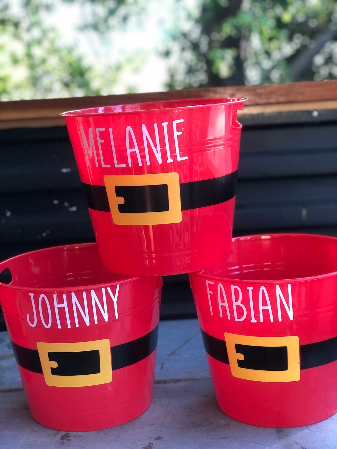 Santa Bucket, Santa Belt Buckle, Personalized Christmas, Christmas Eve ...