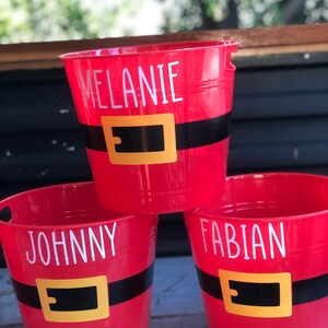 Santa Bucket, Santa Belt Buckle, Personalized Christmas, Christmas Eve ...