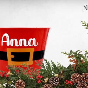 Santa Bucket, Santa Belt Buckle, Personalized Christmas, Christmas Eve ...