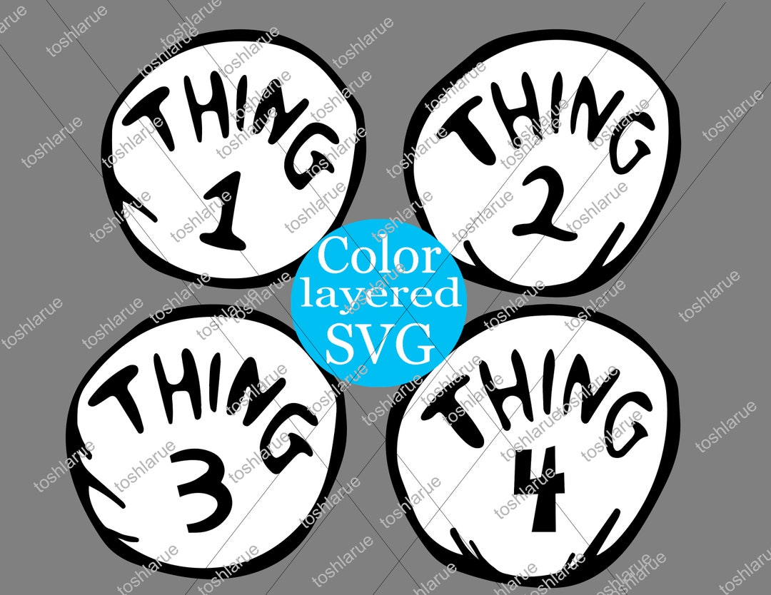 Thing 1 ,2 ,3 & 4 Layered SVG Easy Iron on Costume With Printer Use ...