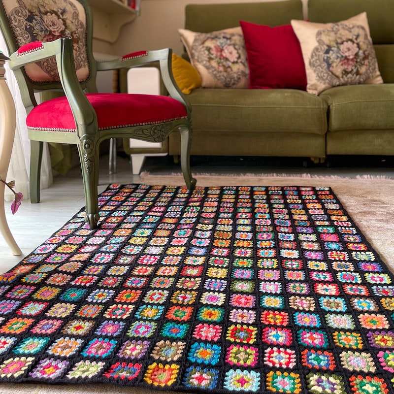 Granny Square Rug - Etsy