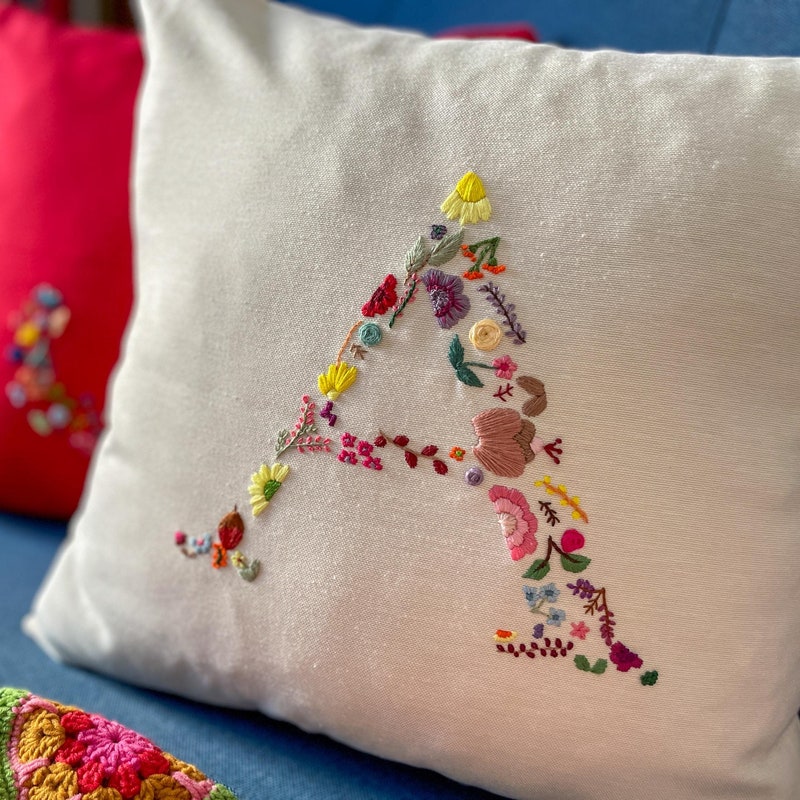 Embroidered Pillow - Etsy