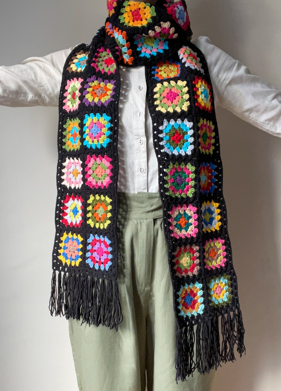 Crochet Afghan Scarf for Women Choose Your Color and Size - Etsy