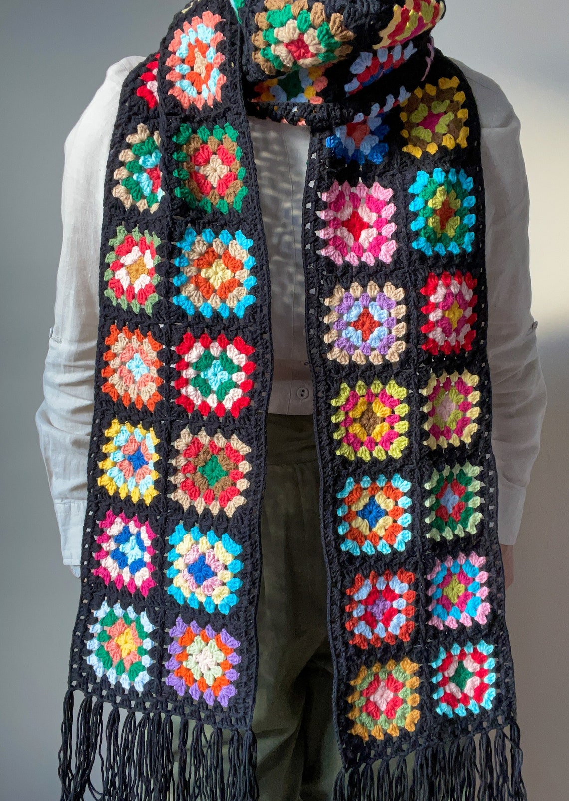 Crochet Afghan Scarf for Women Choose Your Color and Size - Etsy