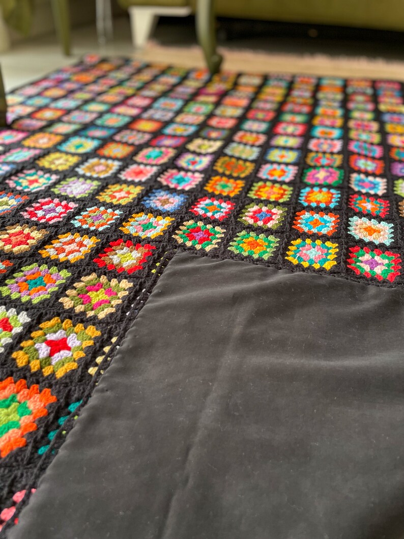 Crochet Retro Rug Decorative Granny Rug Granny Square - Etsy