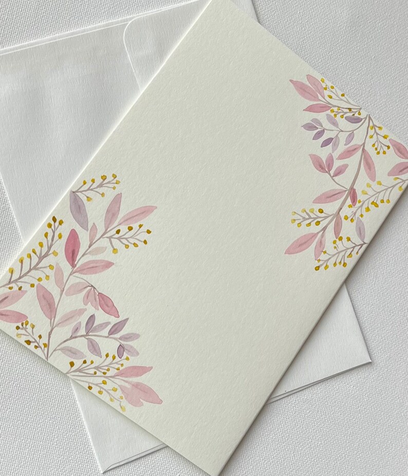 Floral Border Card Pack | Assorted 5 Card Pack | Floral Greeting Cards ...