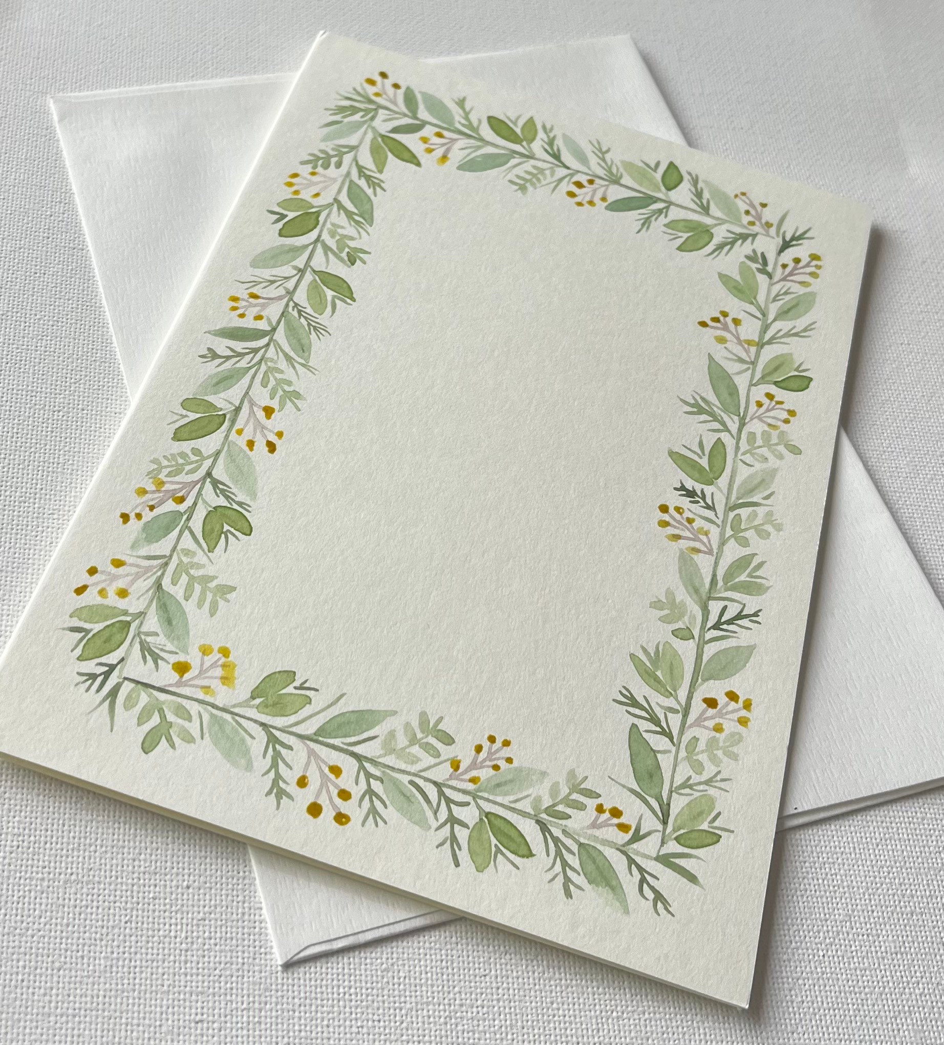 Floral Border Card Pack | Assorted 5 Card Pack | Floral Greeting Cards ...