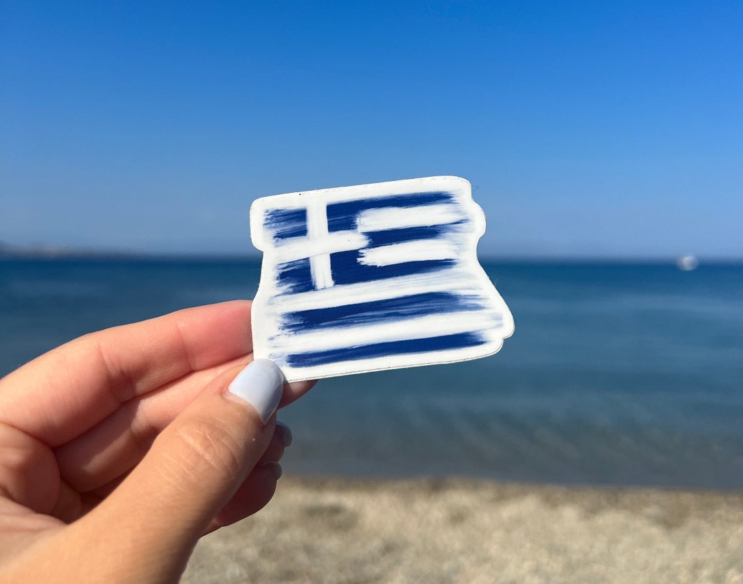 Greece Flag Sticker, Waterproof Sticker, Greek Flag Sticker, Greek Flag ...