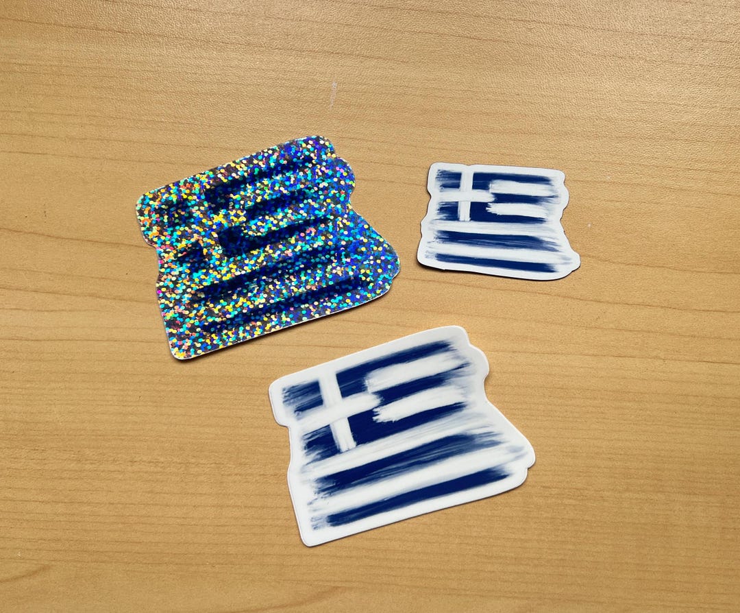 Greece Flag Sticker & Magnet Set, Waterproof Stickers, Greek Flag ...