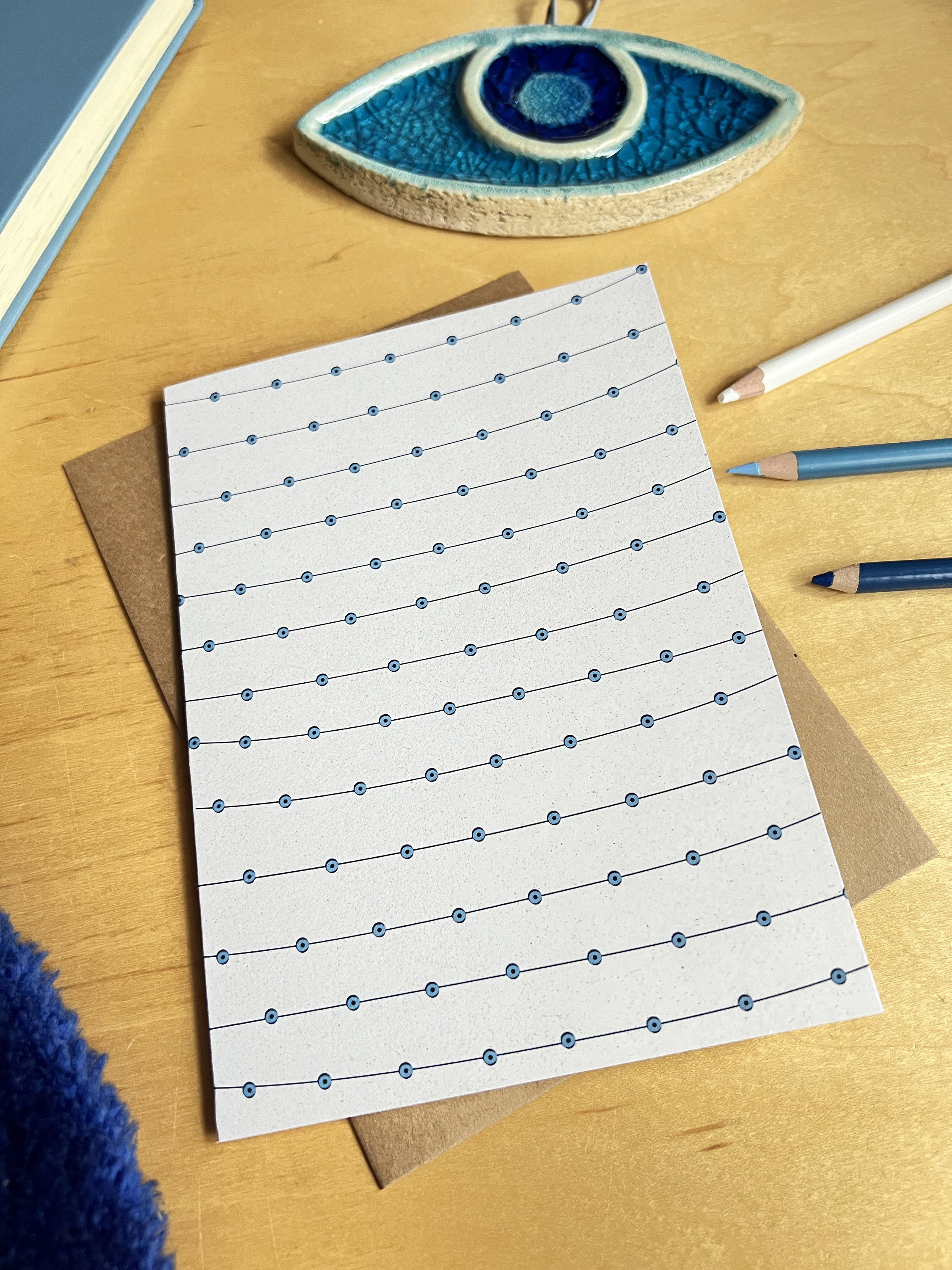 Evil Eye Greeting Card, Evil Eye Card, Thank You Card, Greek Cards ...