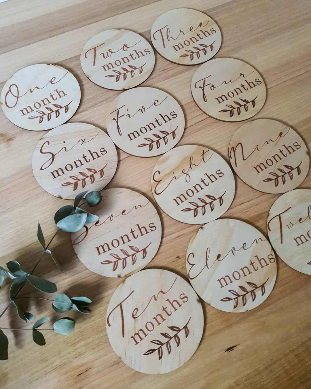 Circular Timber Milestone Plaques - Etsy