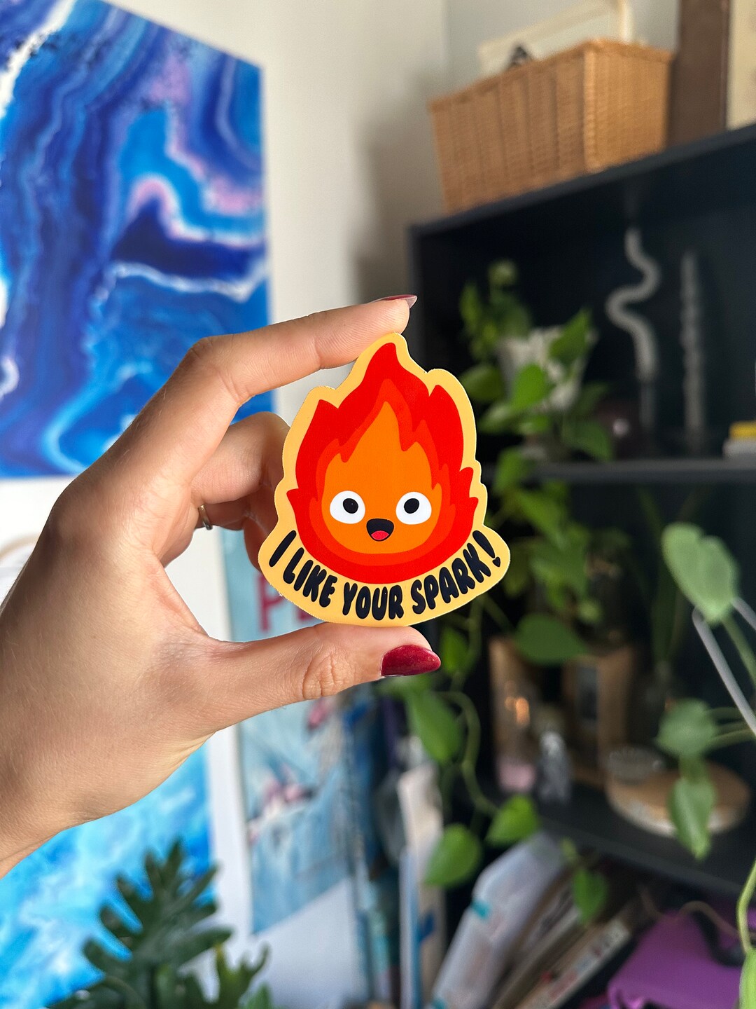 I Like Your Spark Sticker Fire Demon Halloween Cartoon Witch Goth Girl ...