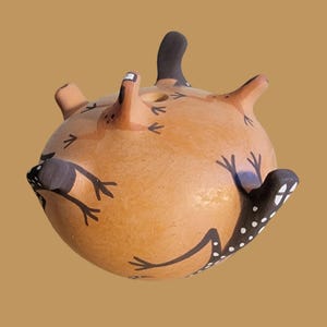 Zuni Seed Bowl W/raised Frogs and Geckos Pueblo Pottery - Etsy