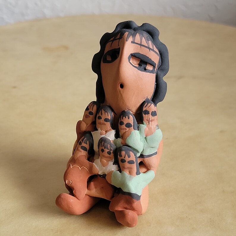 Eva Plummer Navajo Pottery Storyteller W/ Seven Babies - Etsy