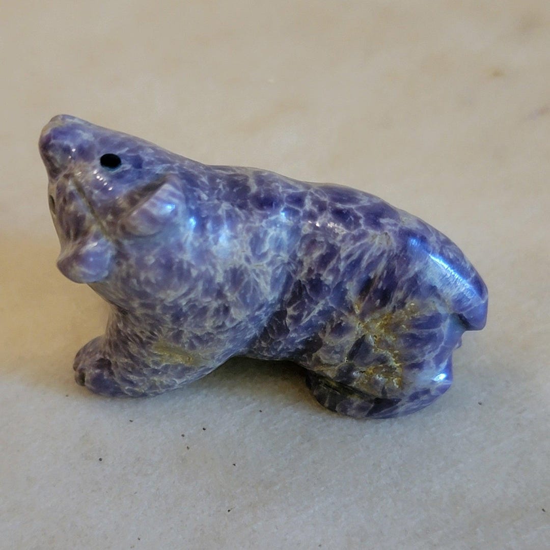 Purple Lavulite Navajo Peering Grizzly Bear Zuni Fetish - Etsy