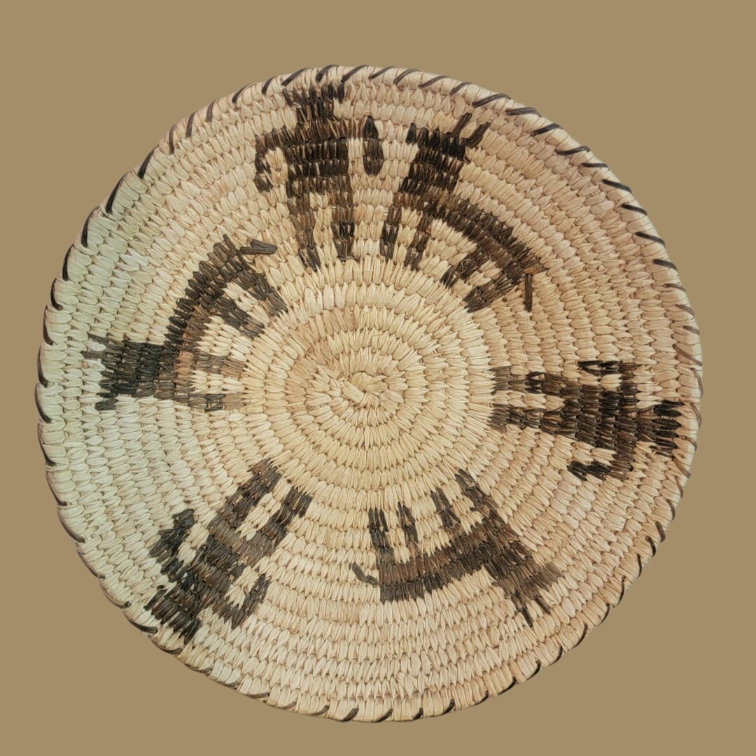 Vintage Men W/horses Papago Tohono O'odham Indian Basket - Etsy