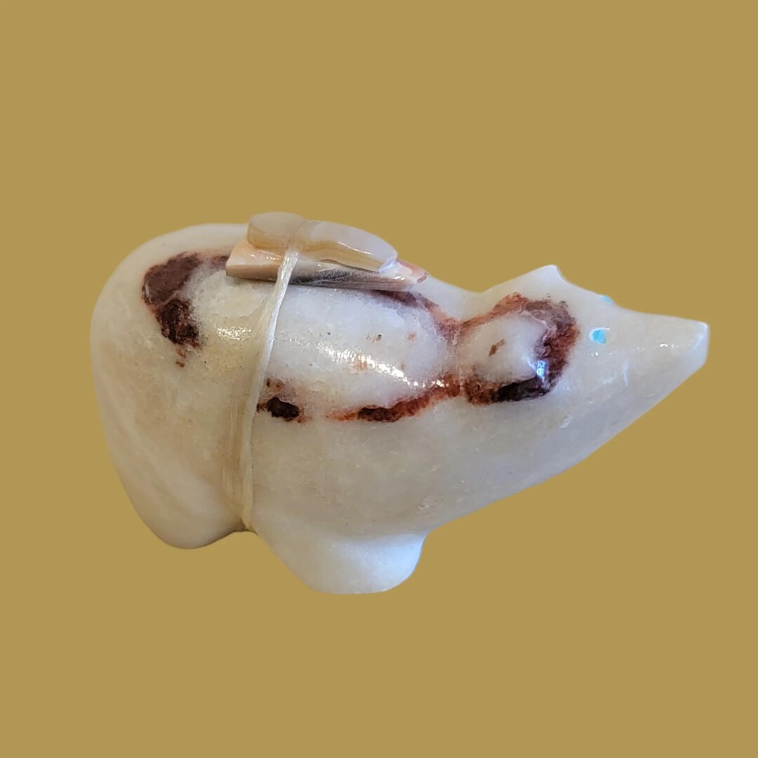 Cute Onyx Bear W/pack Zuni Fetish - Etsy