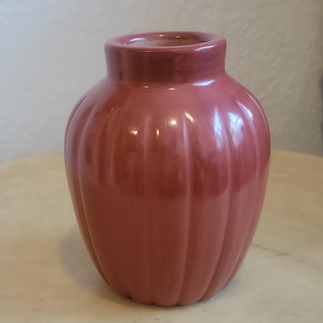 Alvin Baca Santa Clara Pueblo Redware Melon Vase Pueblo Pottery - Etsy