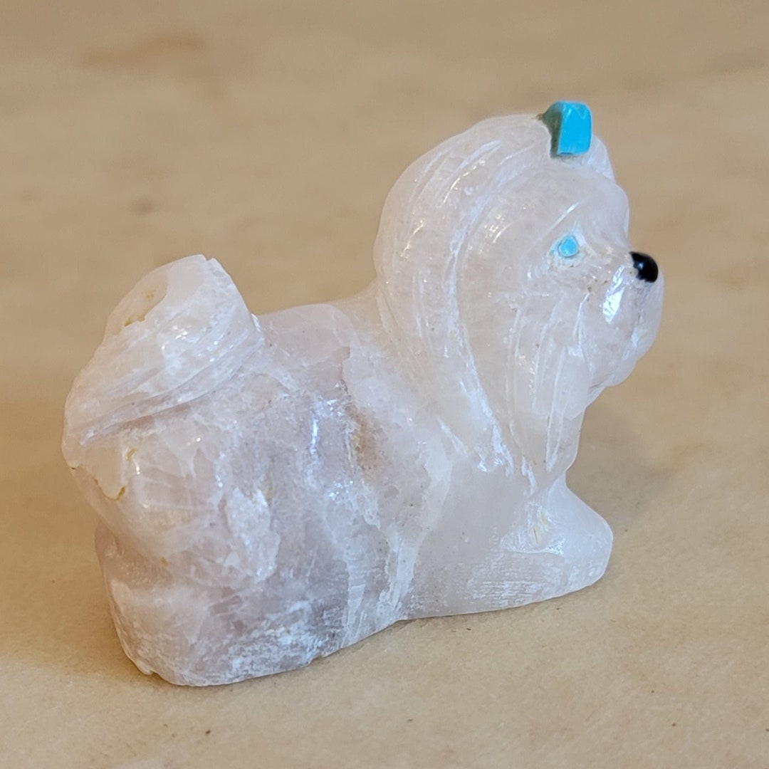 Felissa Martin Alabaster Maltese Dog/pup Zuni Fetish - Etsy
