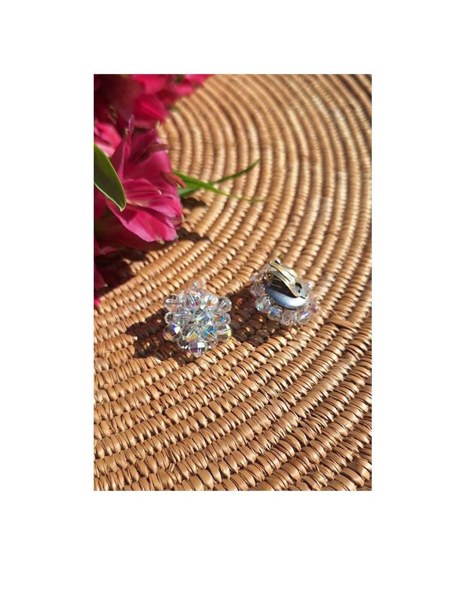 Clip on Earrings - Vintage Jewellery Stunning 1950's Aurora Borealis ...