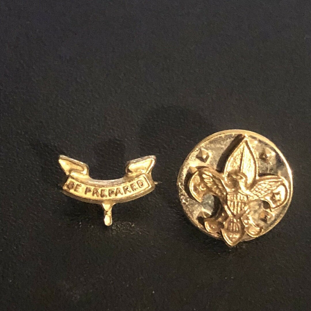 Vintage Boy Scouts Of America BSA Eagle And Be Prepared Banner Gold ...